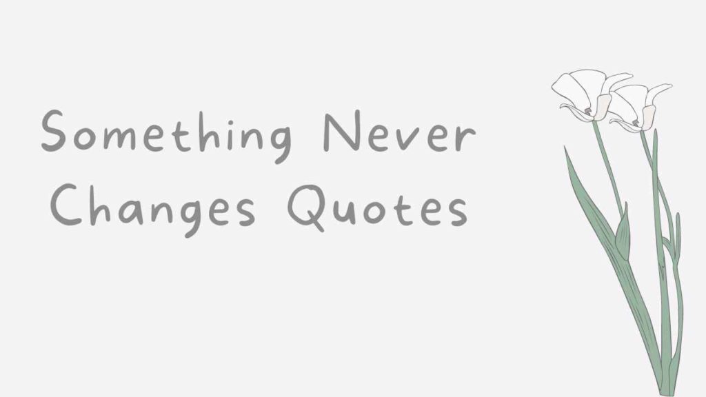 51 Best Quotes About Something Never Change - QuoteWishesMsg